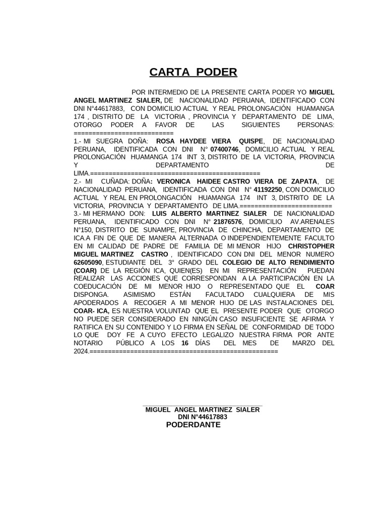 Carta Poder para Tramite en General | PDF