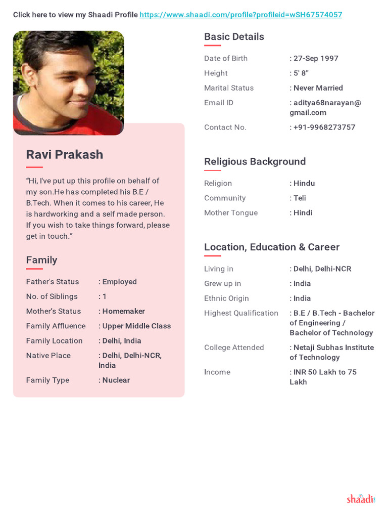 Ravi Biodata | PDF