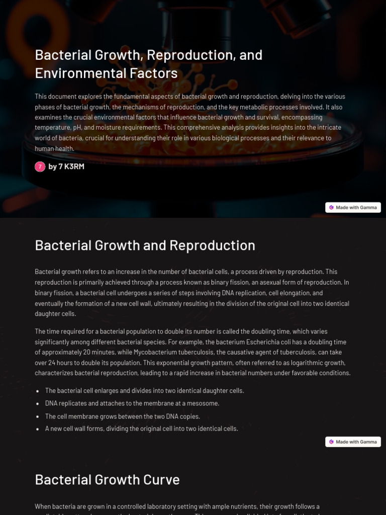 Bacterial Growth Reproduction and Environmental Factors | PDF ...