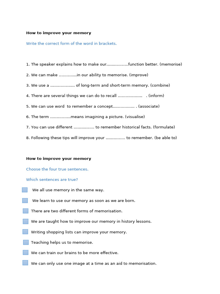 How To Improve Your Memory Pdf
