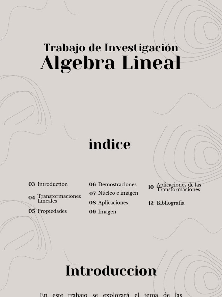Presentacion sobre Algebra Lineal | PDF | Mapa lineal | Matemáticas