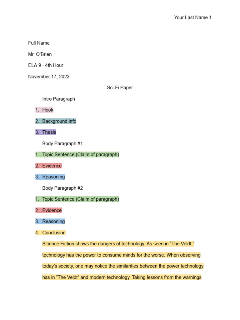 Sci-Fi Paper Formatting Example | PDF