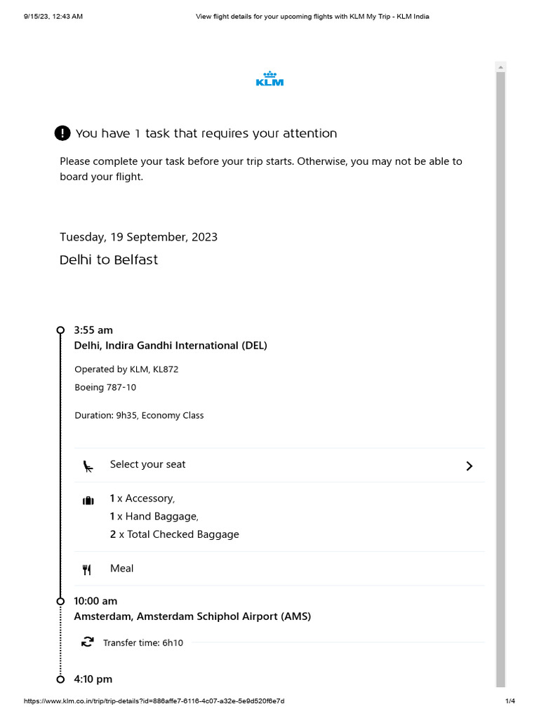 View Flight Details For Your Upcoming Flights With KLM My Trip - KLM India | PDF | Aviation ...
