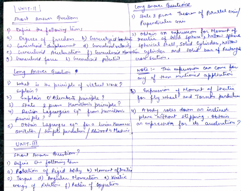 Imp Questions of Unit II and III | PDF