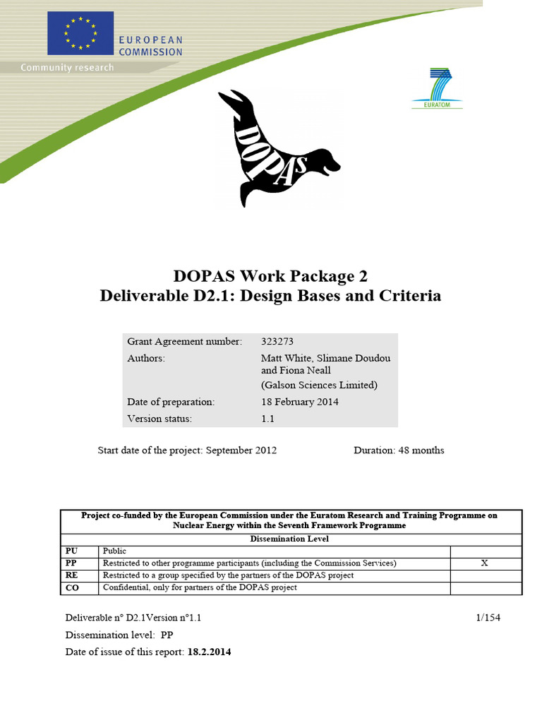 DOPAS Deliverable D2 1 Design Bases and Criteria v1 1 2 Final SESAM | PDF | Deep Geological ...