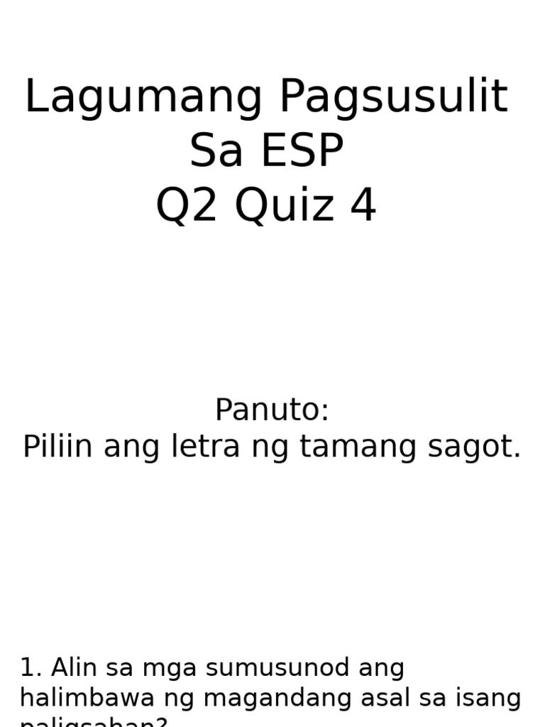 Q2 Esp Quiz4 | PDF