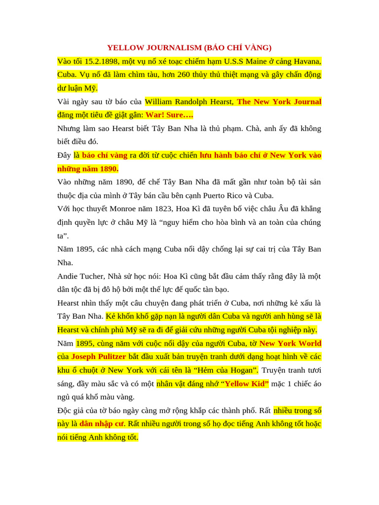 Yellow Journalism | PDF