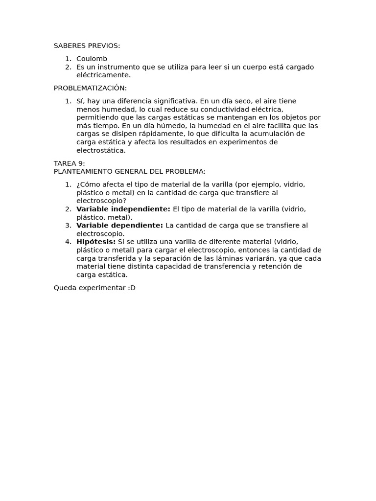 Saberes Previos | PDF