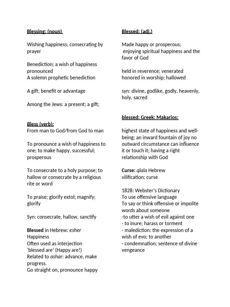 Bless... +Word+Study 2 | PDF