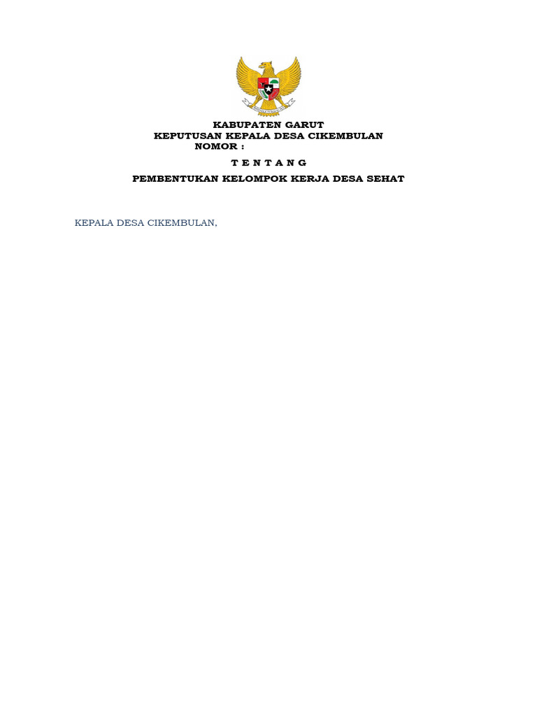 SK POKJA DESA SEHAT - PDF 2024 | PDF