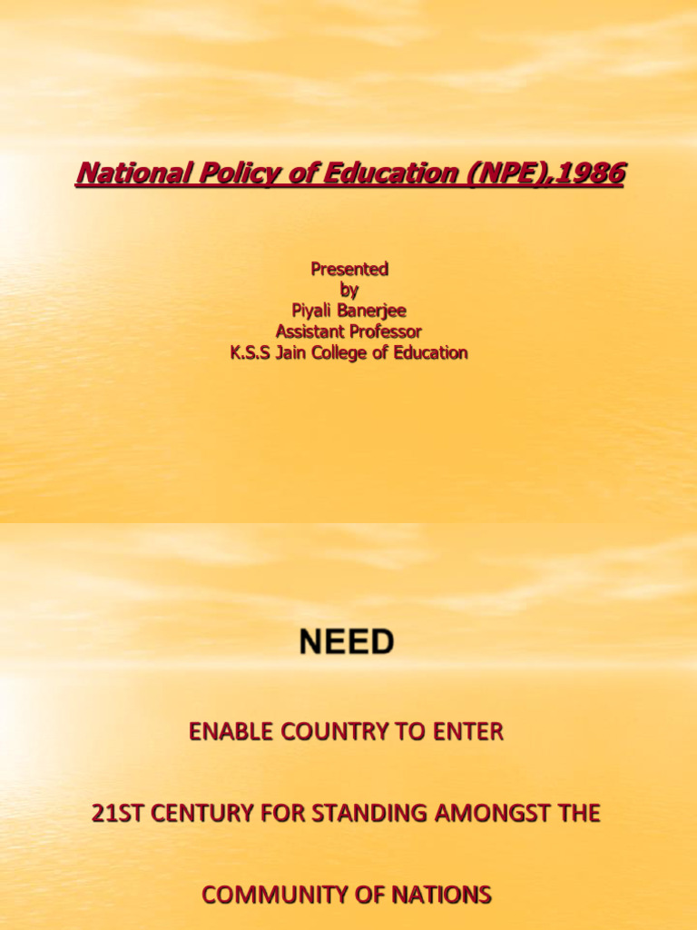 Course112 Unit 2 1st Half NPE 1986POA 1992 PB | PDF | Teachers