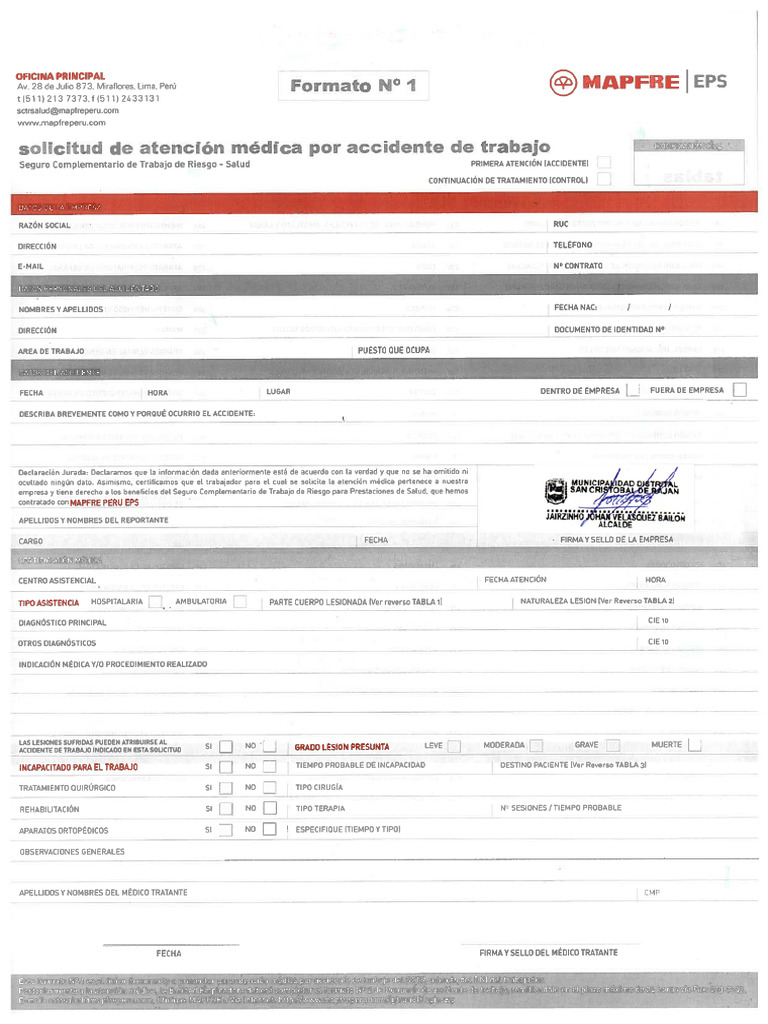 Formato 1 Mapfre | PDF