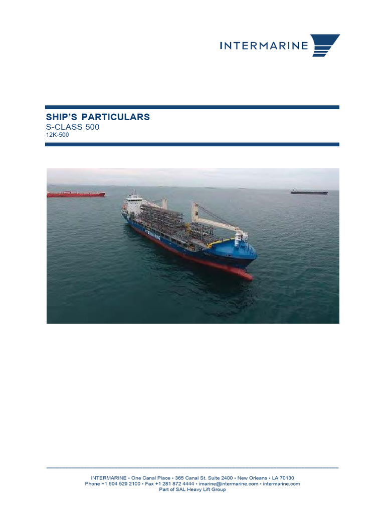 S-CLASS-500-Ships-Particulars-1 | PDF | Freight Transport | Water Transport