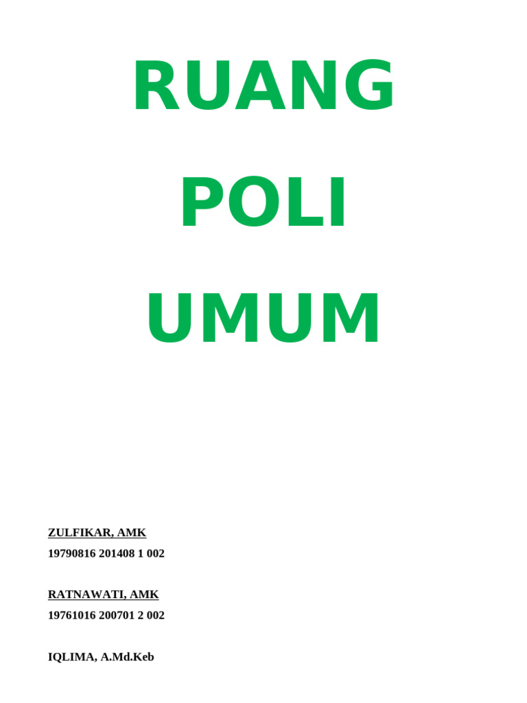 Ruang Poli Umum | PDF