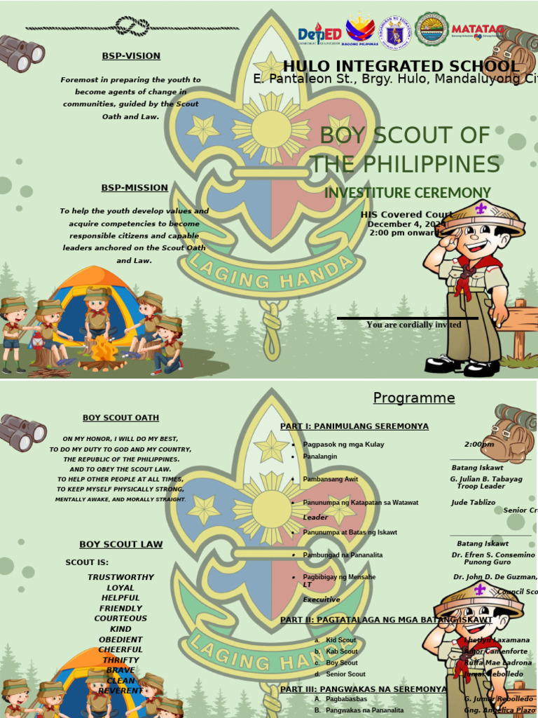 BSP PROGRAM 2024 | PDF | Youth Movements | Child Related Organizations