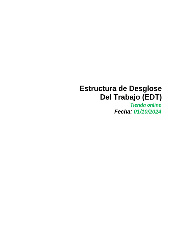 Estructura de Desglose Del Trabajo (EDT) 1.3 | PDF