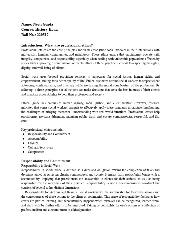 Working with people | PDF | Social Work | Professional Ethics