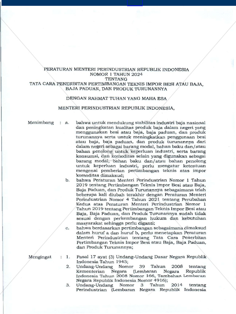 Permen Perin 1 2024 | PDF