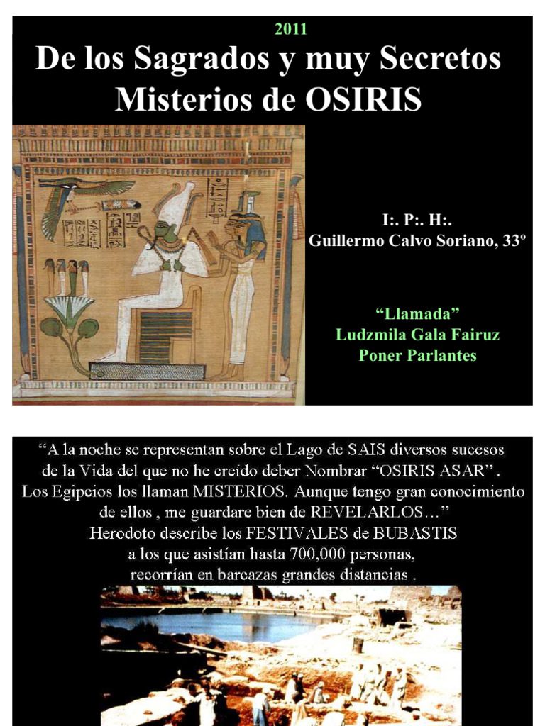 (Guillermo Calvo) - de Los Sagrados Misterios de Osiris | PDF