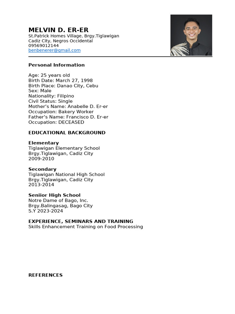 Work Immersion Letter and Resume | PDF