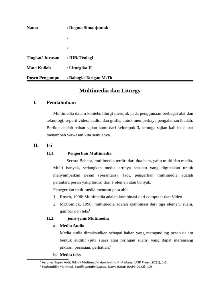 Liturgi II - Kelompok III | PDF