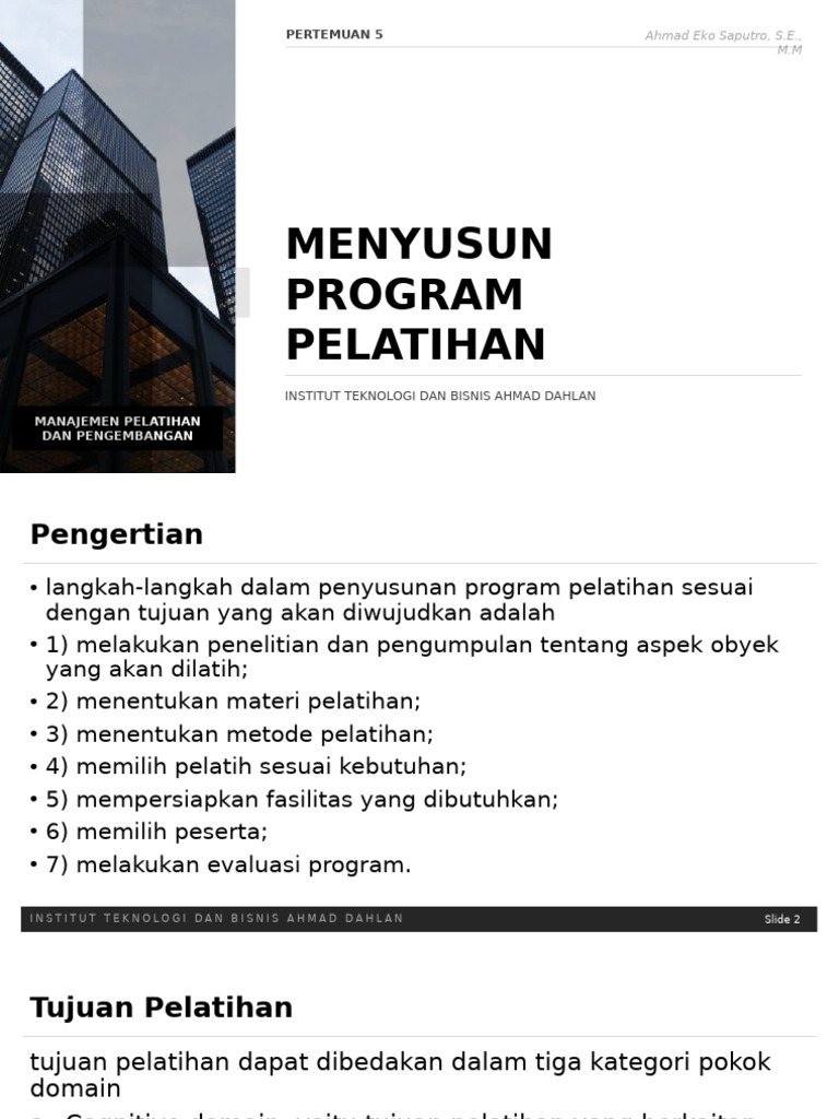 6 Menyusun Program Pelatihan | PDF