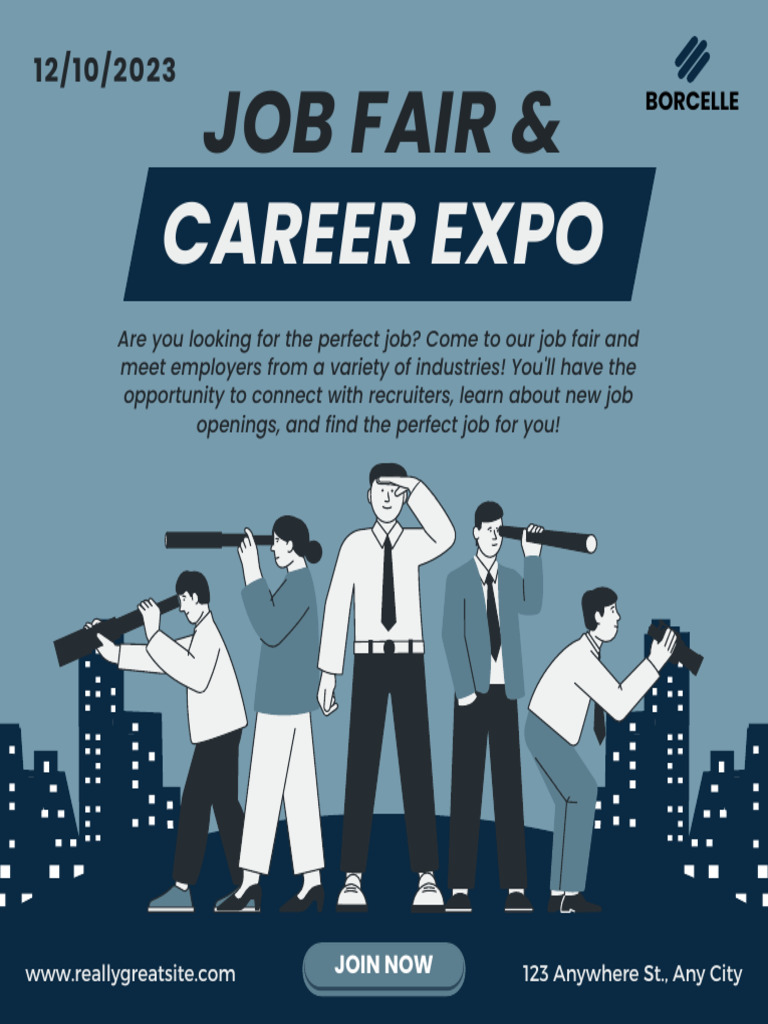 Blue Illustrative Animated Job Fair Instagram Post | PDF