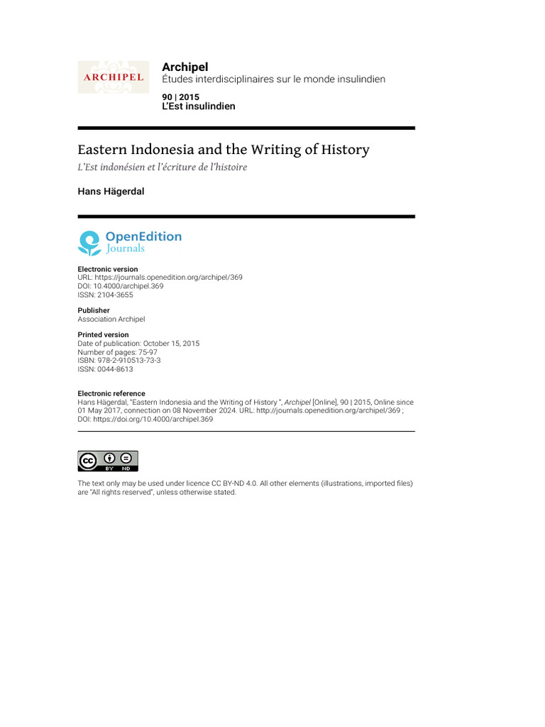 Eastern Indonesia and The Writing of History | PDF | Indonesia | East Timor