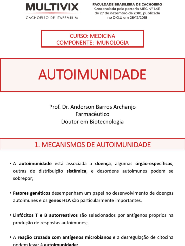 Mecanismos da Autoimunidade Explicados | PDF | Autoimunidade | Célula T
