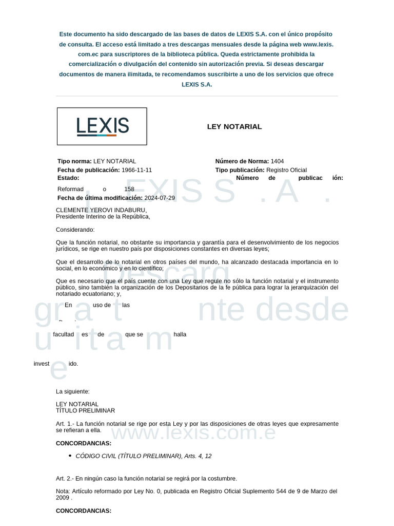 Ley Notarial | PDF | Propiedad de la comunidad | Ley común