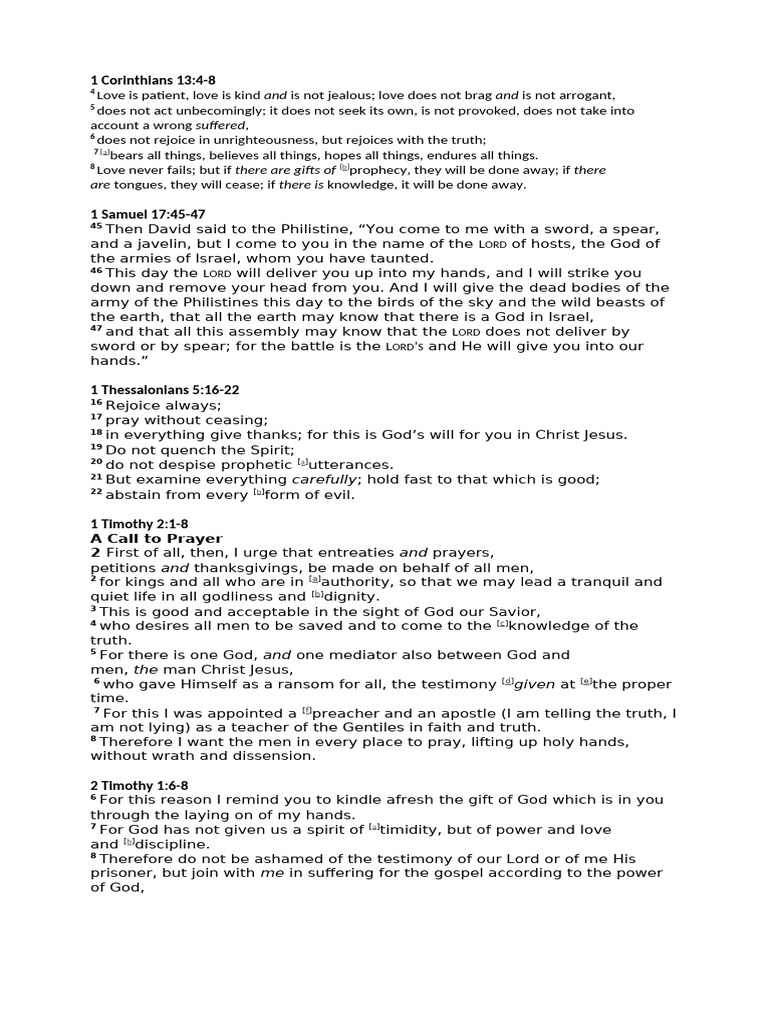 Camp Scripture To Study Memorize | PDF | Glory (Religion) | Jesus