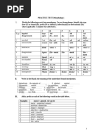 Morphology Practice Test with Answers | PDF | Morphology (Linguistics ...