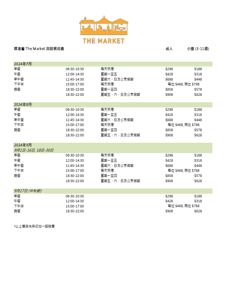 The Market Buffet Price CN | PDF