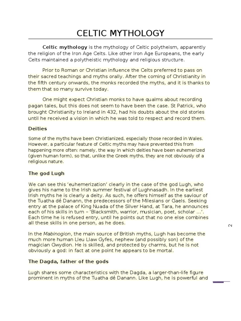 Celtic Mythology | PDF | Celtic Polytheism | Celtic Mythology