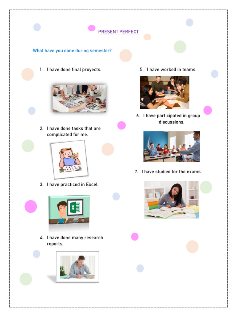 Present Perfect Tense Activities | PDF