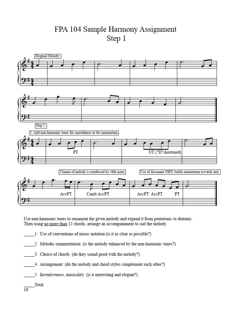 Music Harmony Assignment Guide | PDF