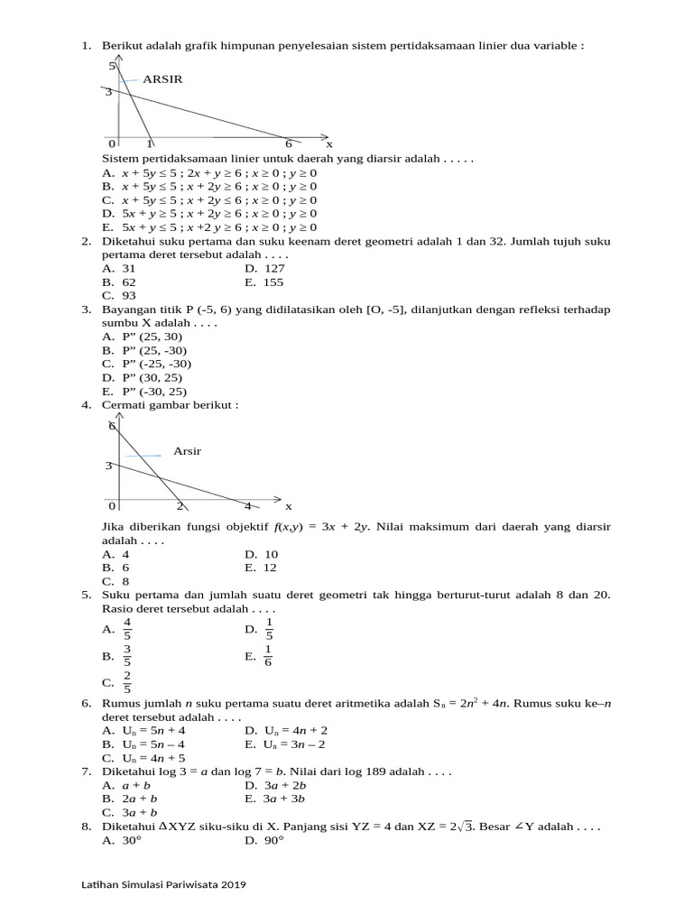 SOAL SIMULASI 2019(TB) | PDF
