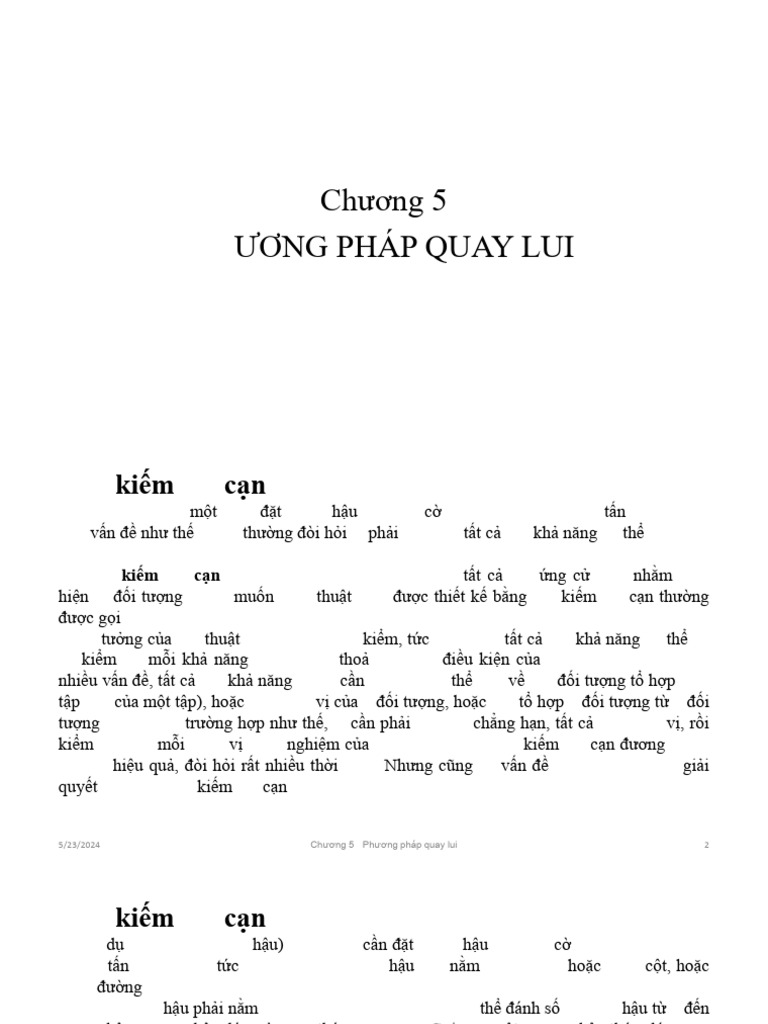 Chương 5 - GIẢI THUẬT QUAY LUI | PDF