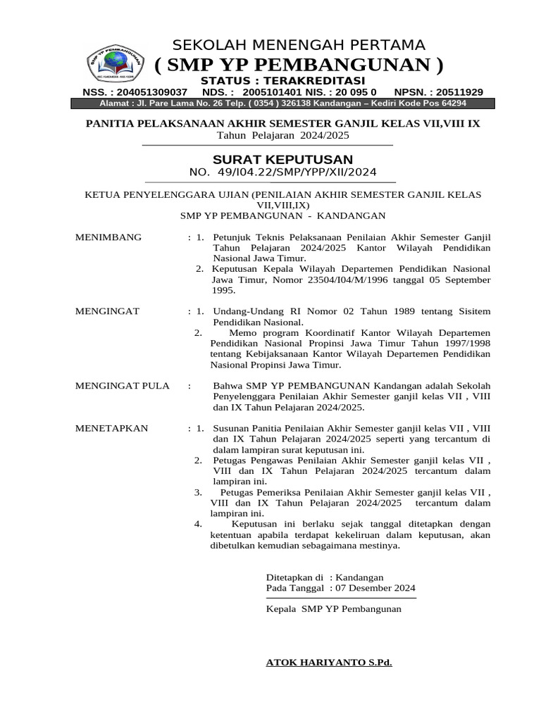 SK Pas Ganjil 2024-2025 | PDF