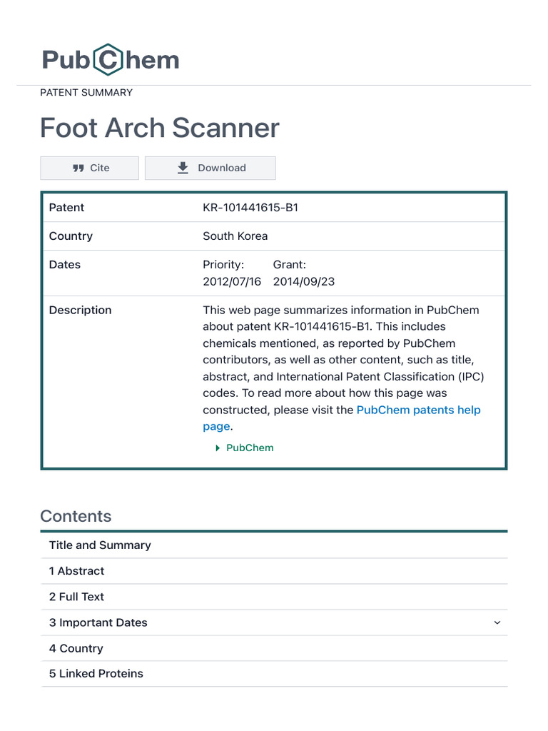 Foot Arch Scanner - Patent KR-101441615-B1 - PubChem | PDF | Image ...