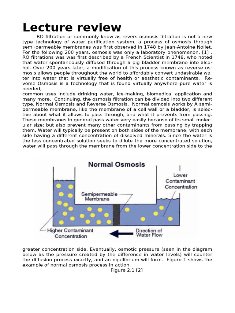 Lecture Review | PDF | Membrane | Osmosis