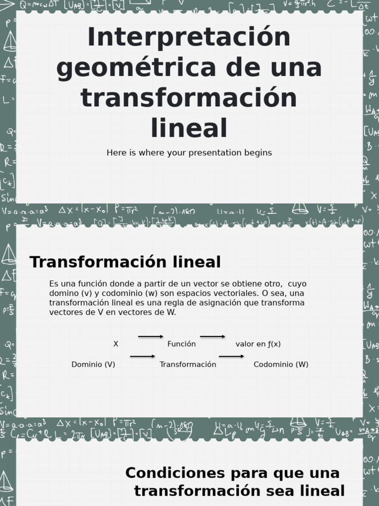 Transformación Lineal Interpretación Geométrica Pdf Mapa Lineal