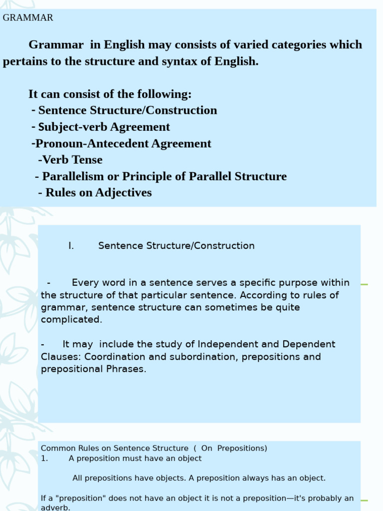 Grammar-lecture-and-grammar-Exam | PDF | Preposition And Postposition ...