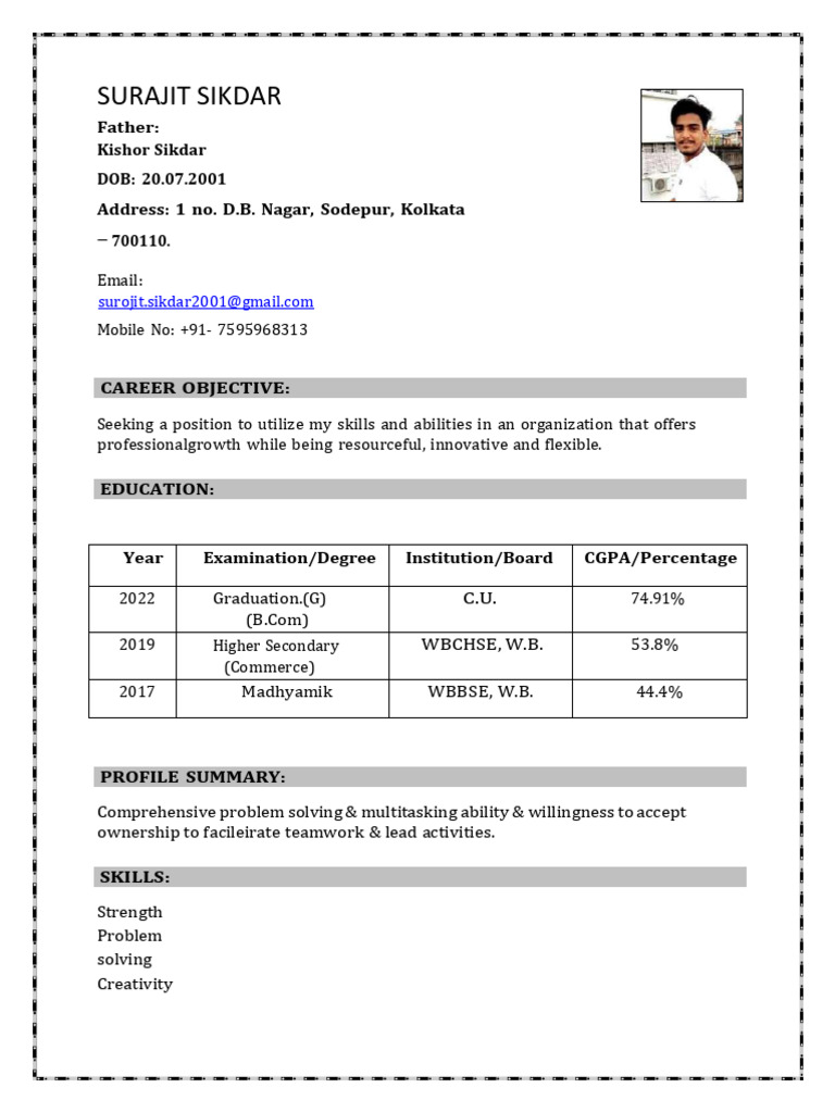SURAJIT SIKDAR CV (1) - Compressed | PDF
