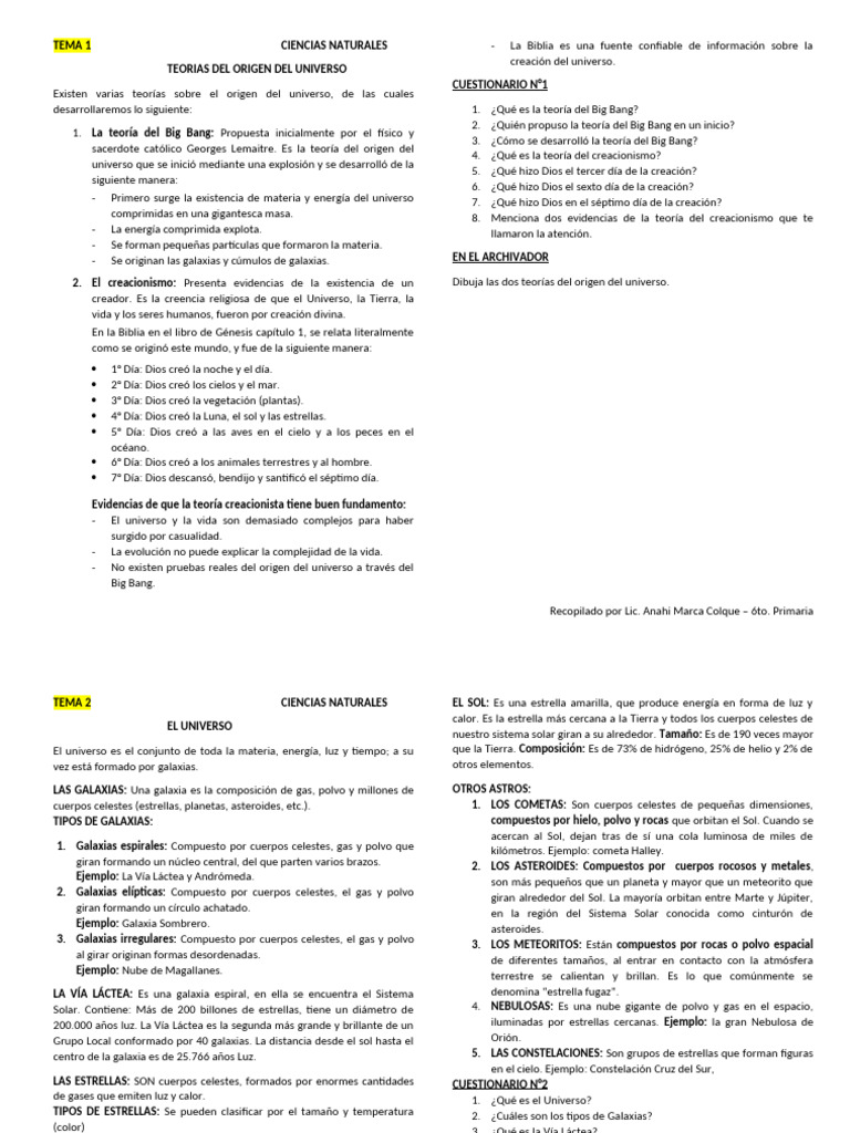 6TO TEMAS 1ER TRIM. | PDF | Sistema solar | Energía renovable