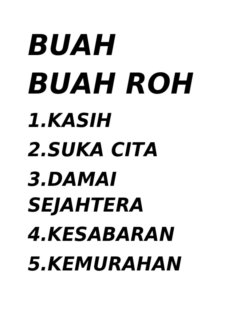 Buah Buah Roh | PDF