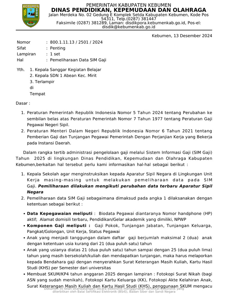 Pemeliharaan Data Sim Gaji | PDF
