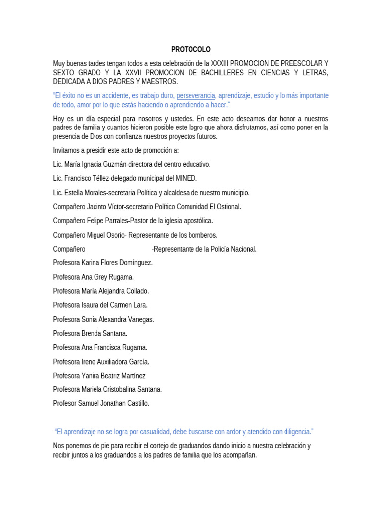 PROTOCOLO 2024 | PDF | Etapas educativas | Educación de la primera infancia