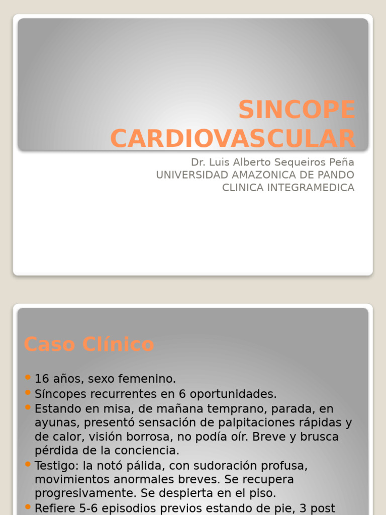 Sincope Cardiovascular | PDF | Enfermedades cardiovasculares | Fisiología