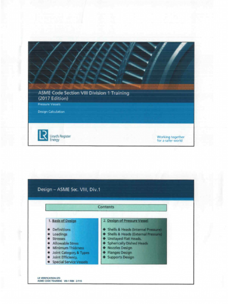Design Calculation - Pressure Vessels - ASME SEC. VIII Division 1 | PDF